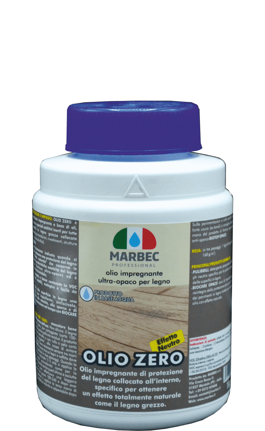 Aceite impregnante para madera ultra opaco OLIO ZERO | MARBEC